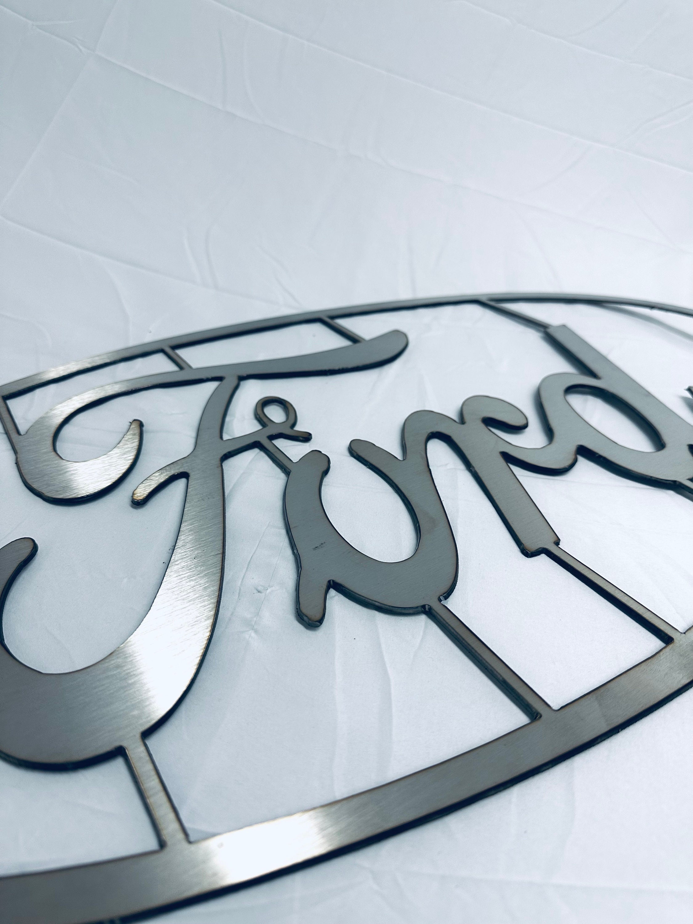 Ford Logo Style Emblem Metal Wall Hanging Stainless Steel - Etsy