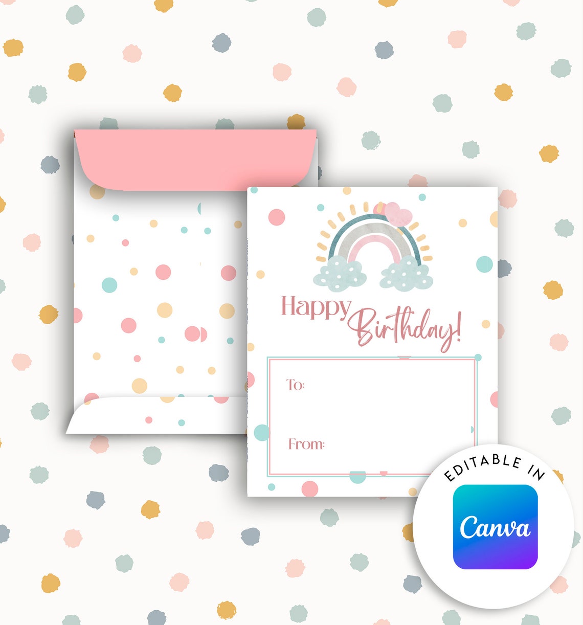 Cute Birthday Money Envelope Printable, Editable Money Envelope for ...