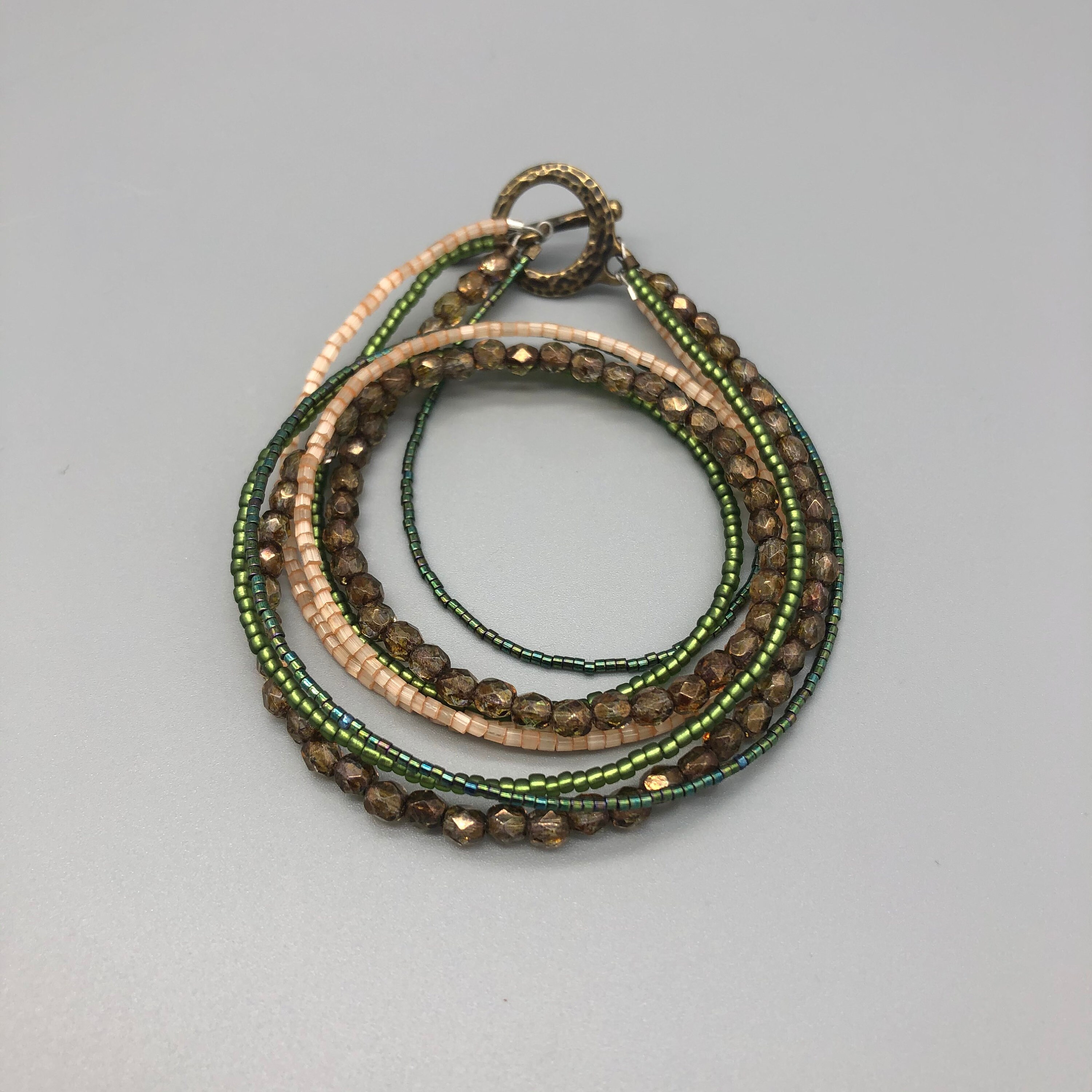 Multi-strand Wrap Bracelet. Handmade Beaded Layered Bracelet. - Etsy UK