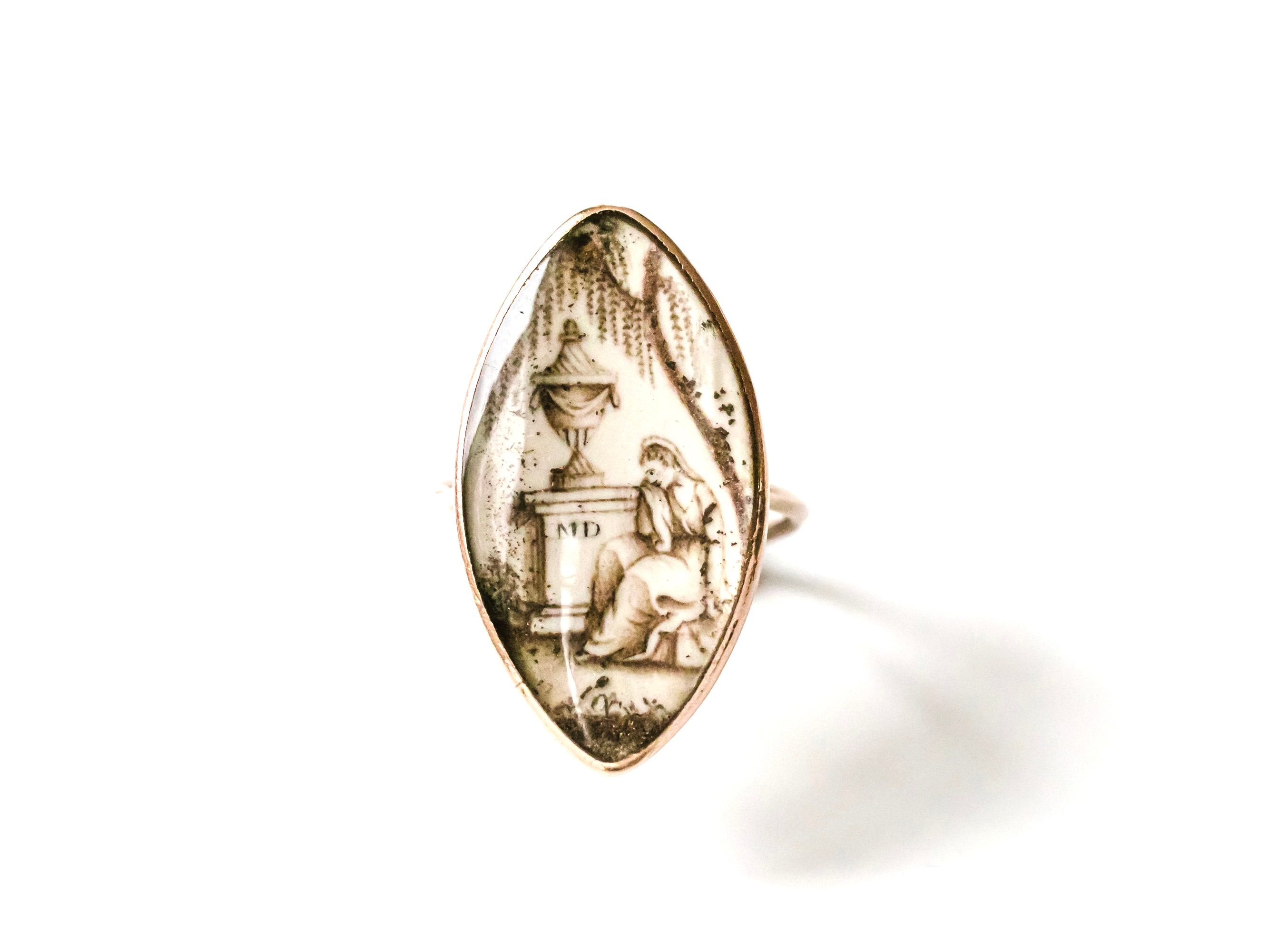 Antique Georgian Sepia Mourning Ring | 14k - Etsy