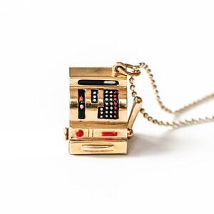 14k Retro Movable Cash Register Charm | 14k - Etsy
