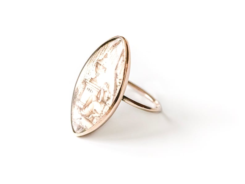 Antique Georgian Sepia Mourning Ring | 14k - Etsy
