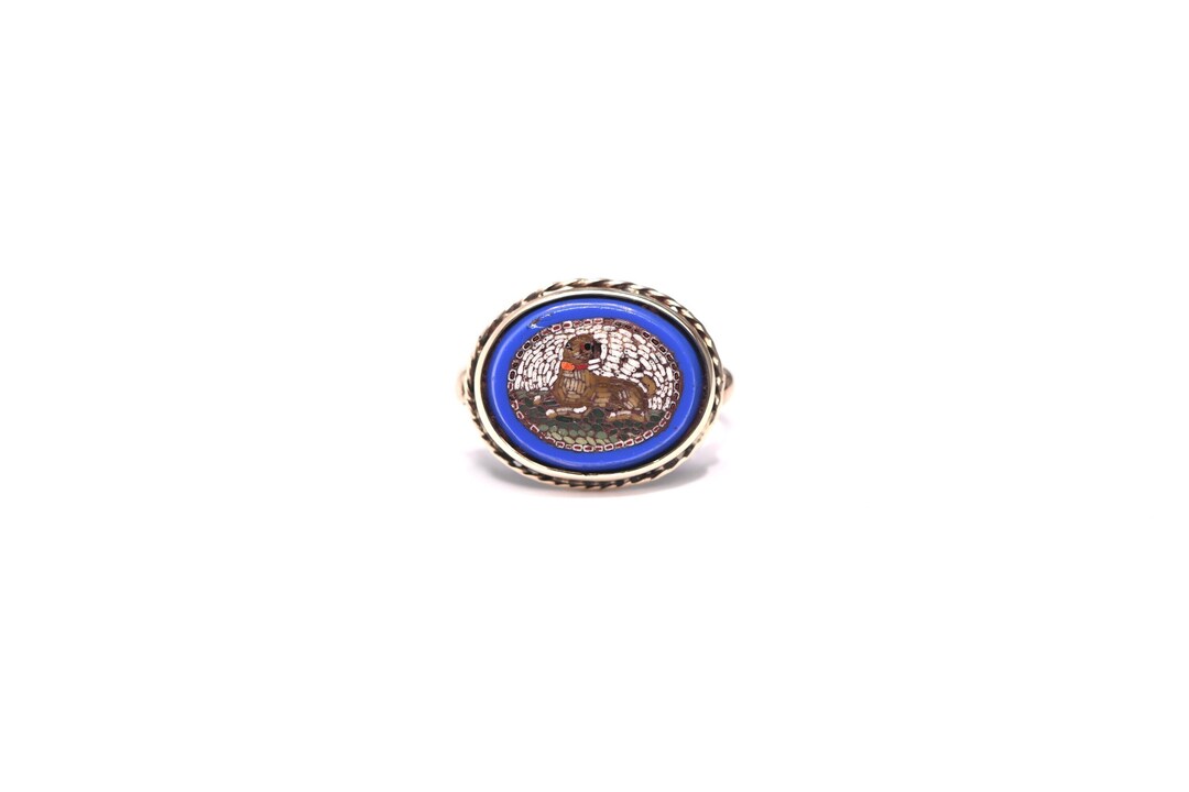 Victorian Micro Mosaic Dog Ring | 9k - Etsy