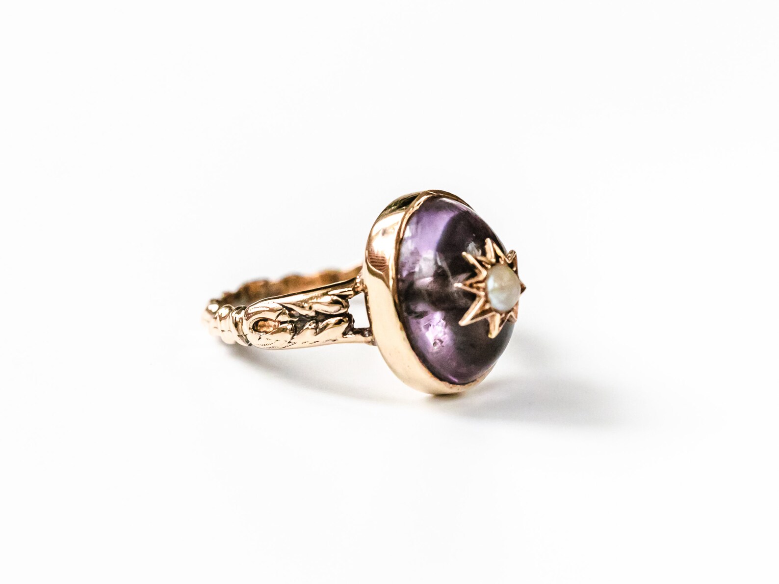 Victorian Amethyst Starburst Carbuncle Ring 14k - Etsy