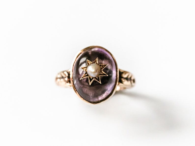 Victorian Amethyst Starburst Carbuncle Ring 14k - Etsy
