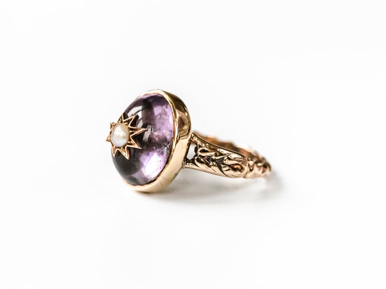 Victorian Amethyst Starburst Carbuncle Ring 14k - Etsy