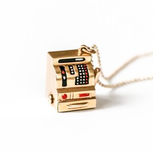 14k Retro Movable Cash Register Charm | 14k - Etsy