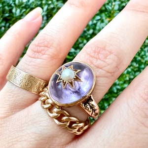 Victorian Amethyst Starburst Carbuncle Ring 14k - Etsy