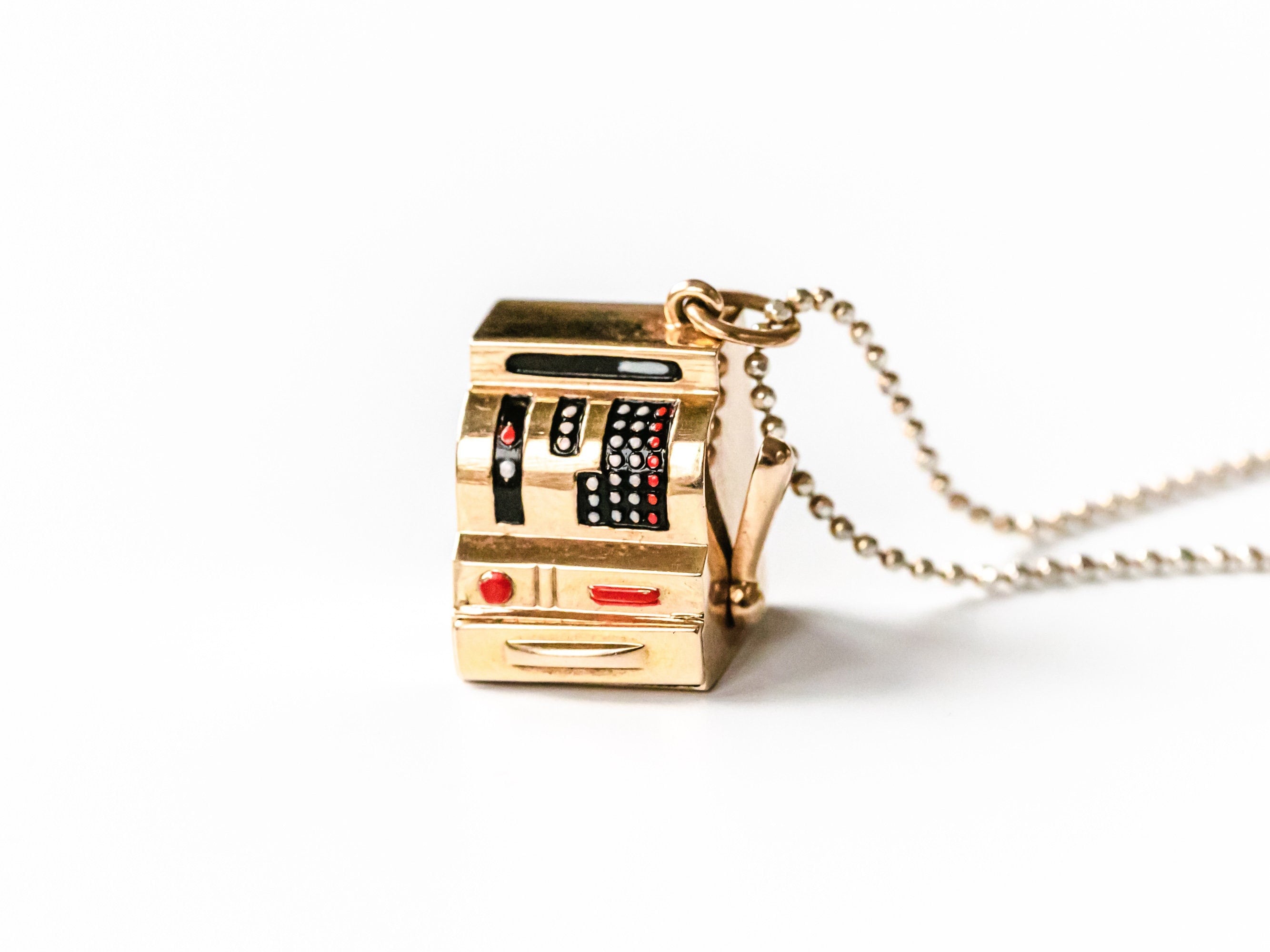 14k Retro Movable Cash Register Charm | 14k - Etsy