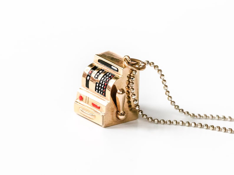 14k Retro Movable Cash Register Charm | 14k - Etsy