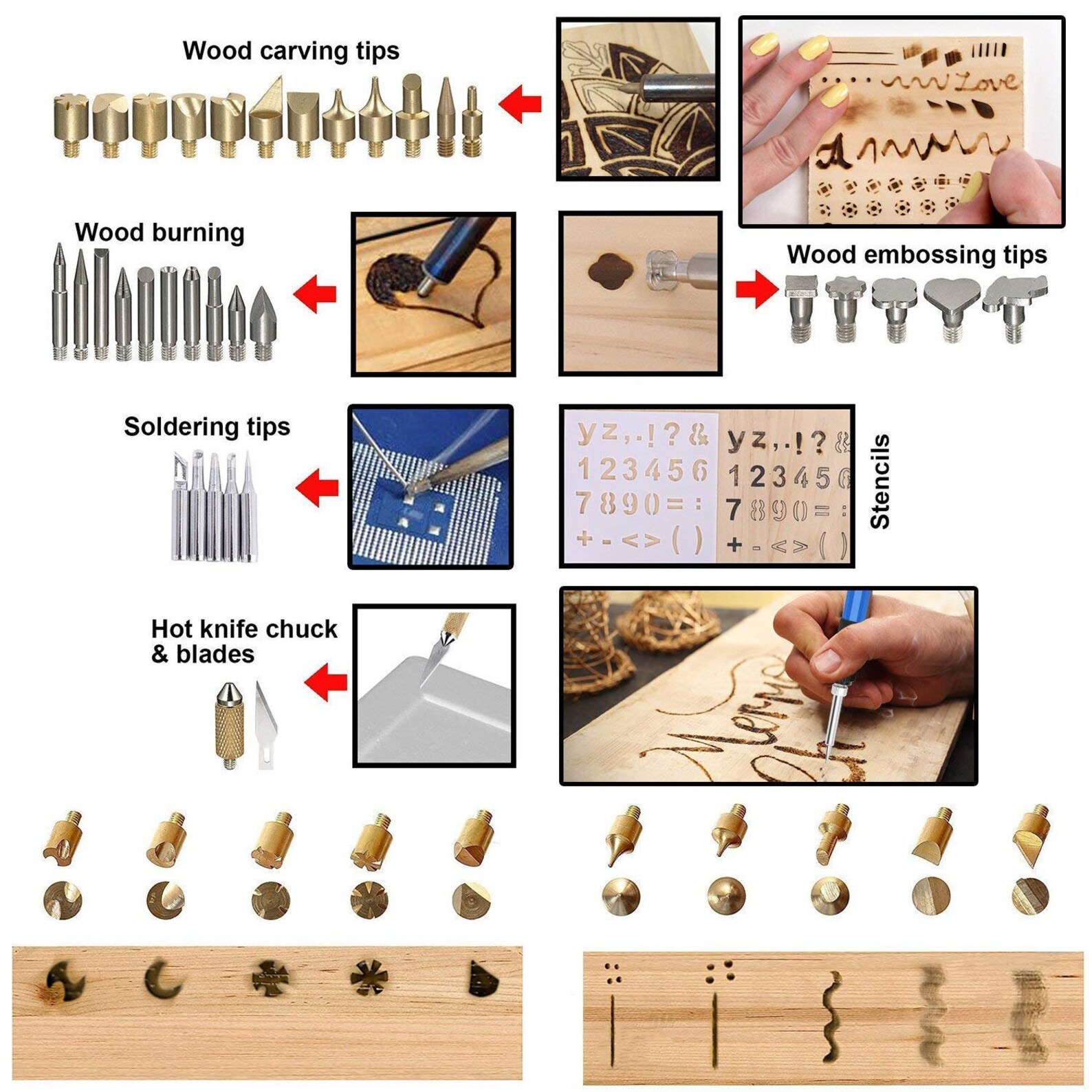 37pcs Wood Burning Pyrography Pen Kit Temperature Power Cable - Etsy UK