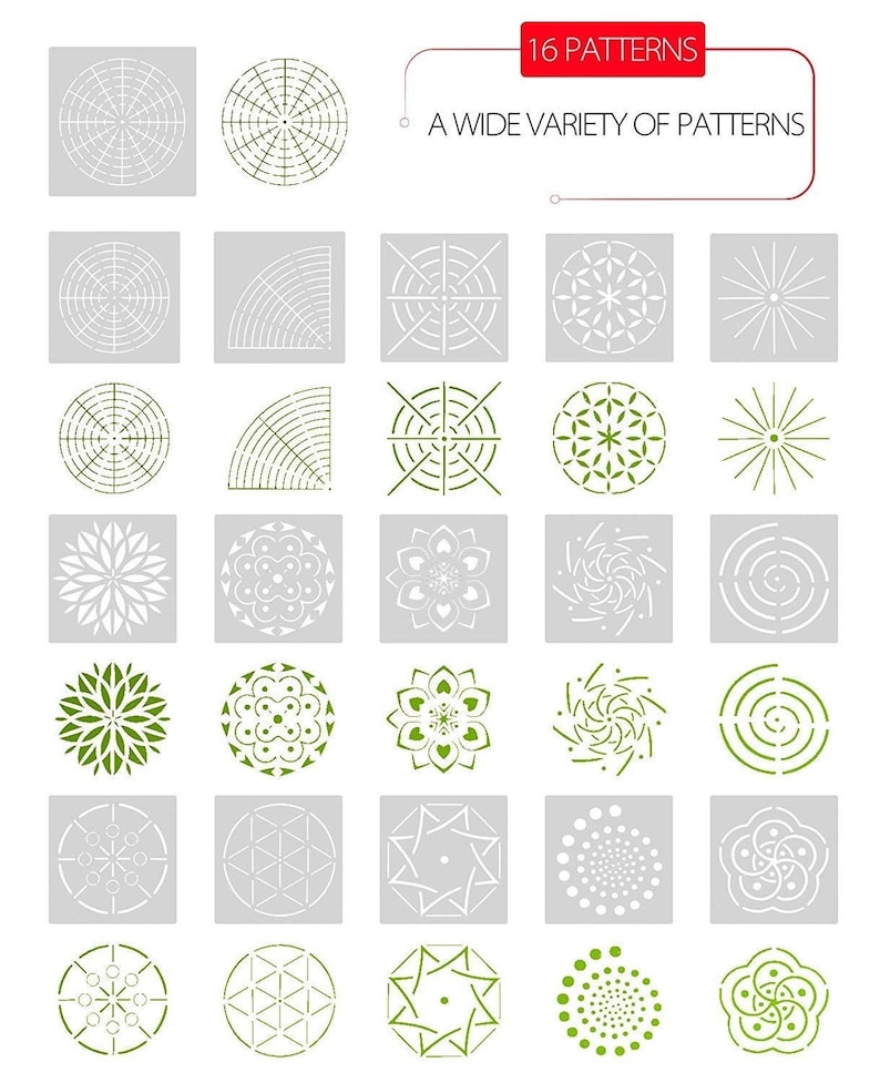 16PCS Mandala Dotting Stencils Mandala Dot Painting Templates - Etsy