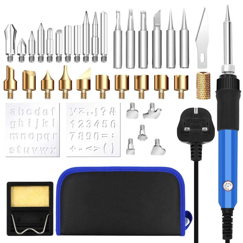 37pcs Wood Burning Pyrography Pen Kit Temperature Power Cable - Etsy UK