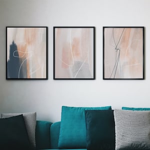 Abstract Set of Three Prints, Scandi Art, Set of Three Posters ...