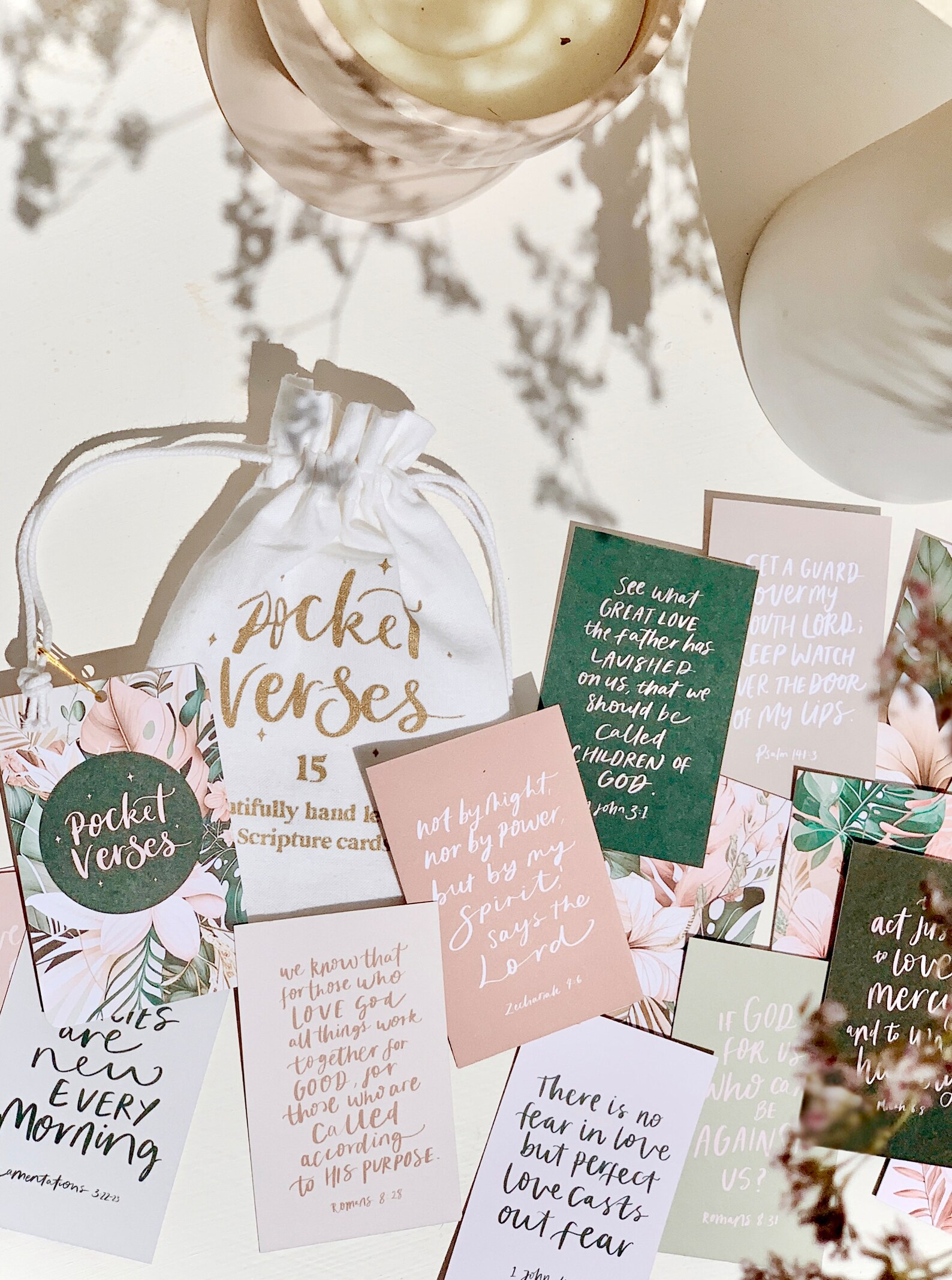 Bible Cards, Scripture Verse Cards, Pocket Verses, 15 Scripture Cards ...