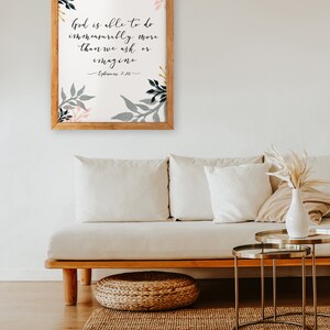 God is Able to Do Immeasurably More Bible Verse Print, Scripture Print ...