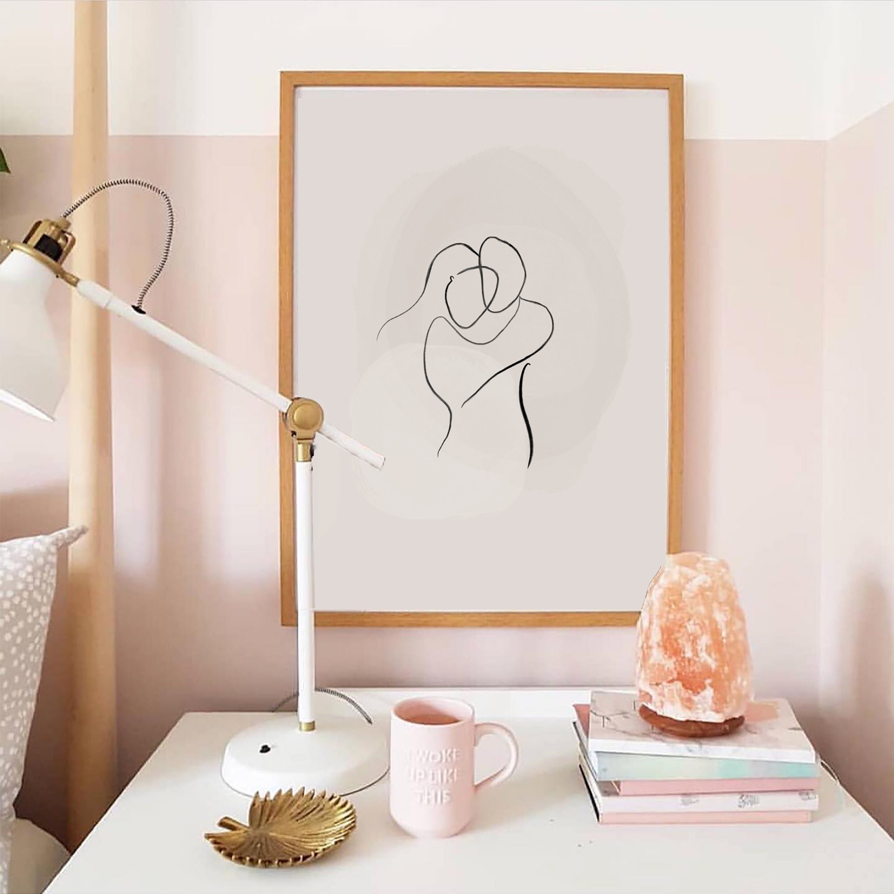 Couple Line Art Hug Cuddle Line Art Abstract Line Art Wall - Etsy UK