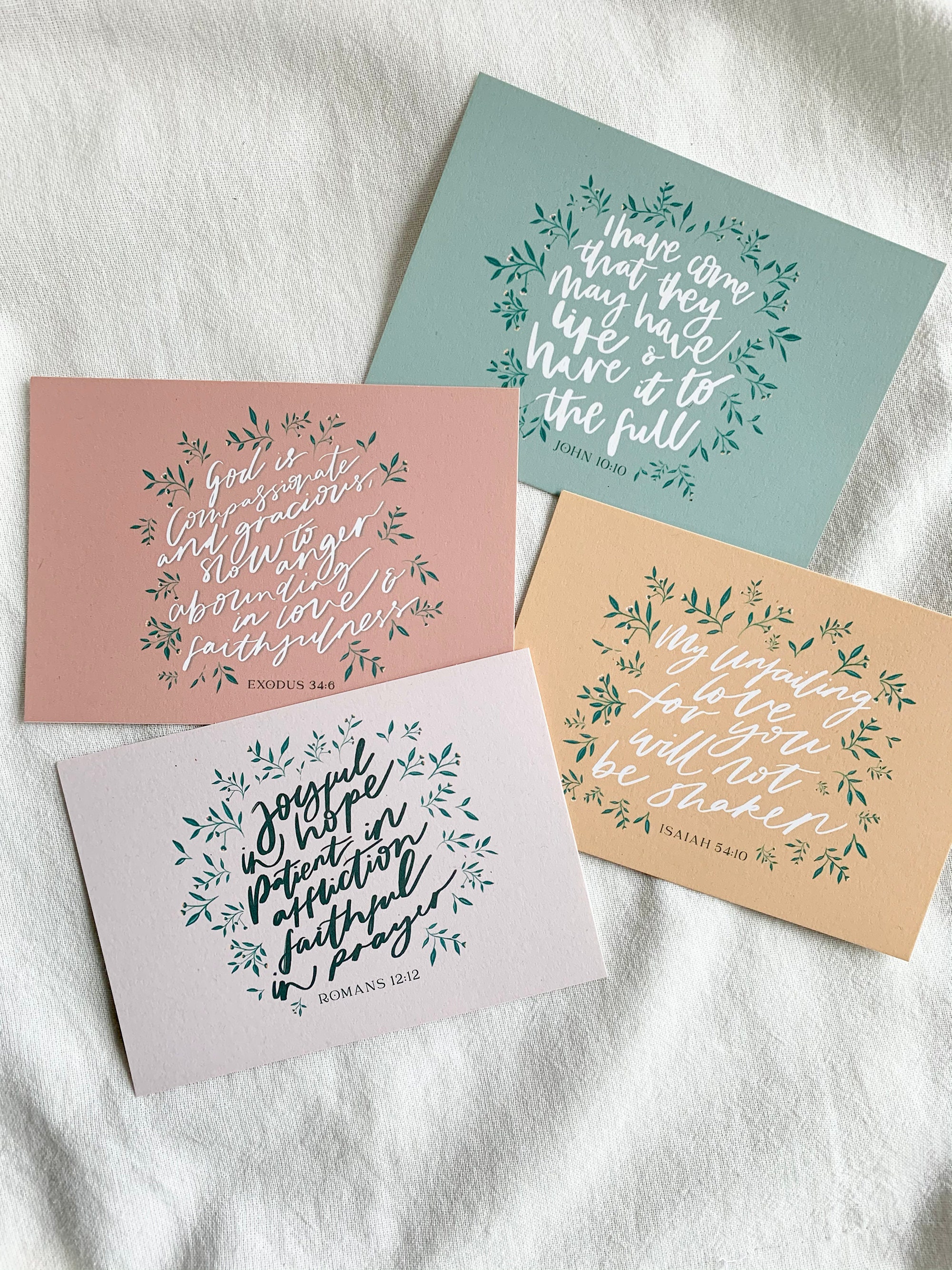 Pack of 4 Scripture Postcards Bible Verse Postcards for | Etsy