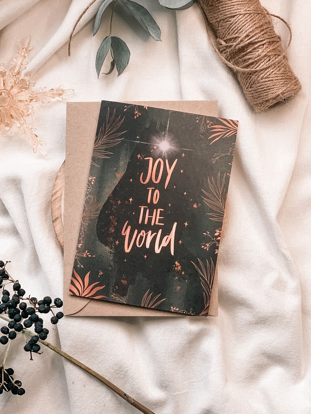 Joy to the World Christian Christmas Card, Recycled Card, Scripture ...