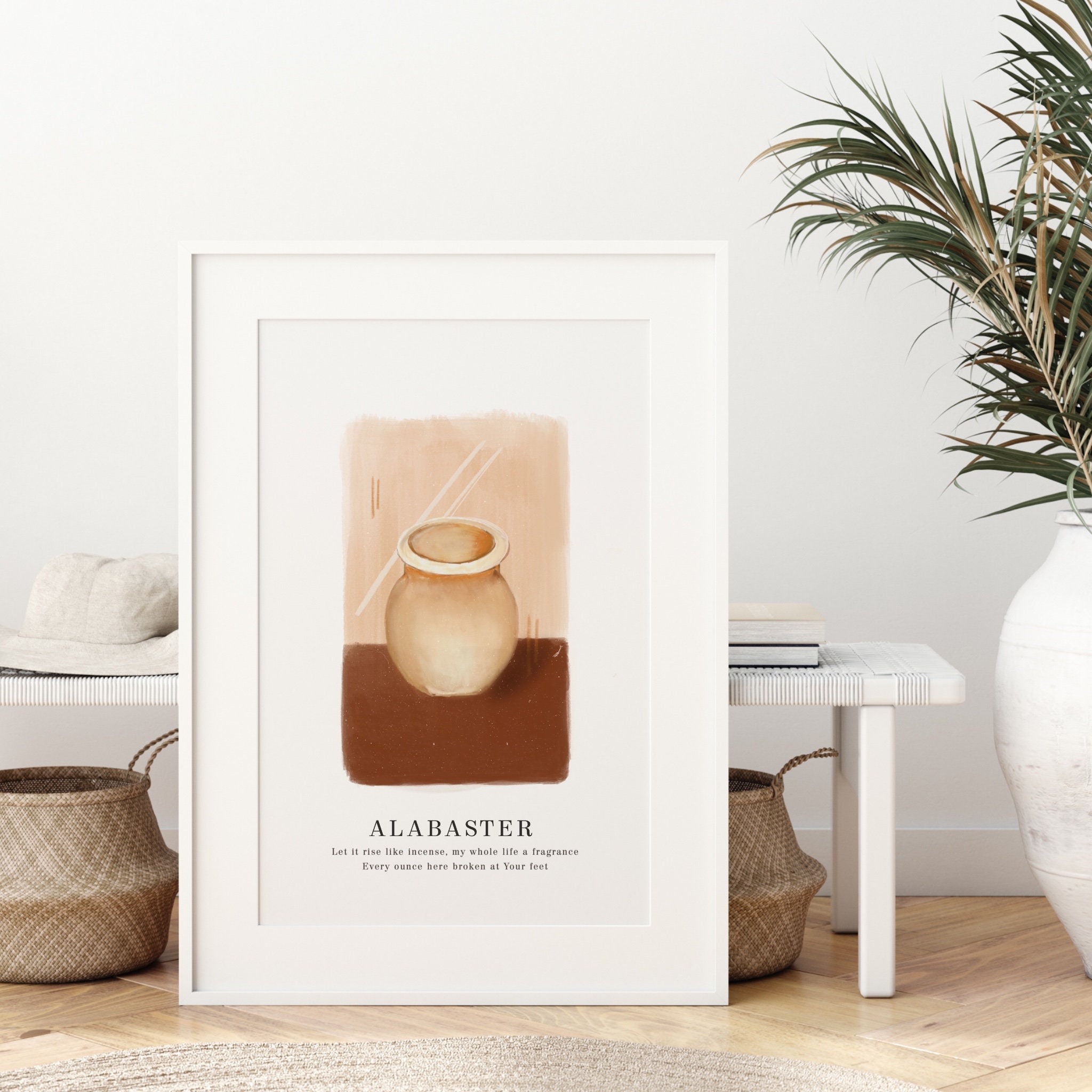Alabaster Print Bible Verse Scripture Christian Art Print Christian