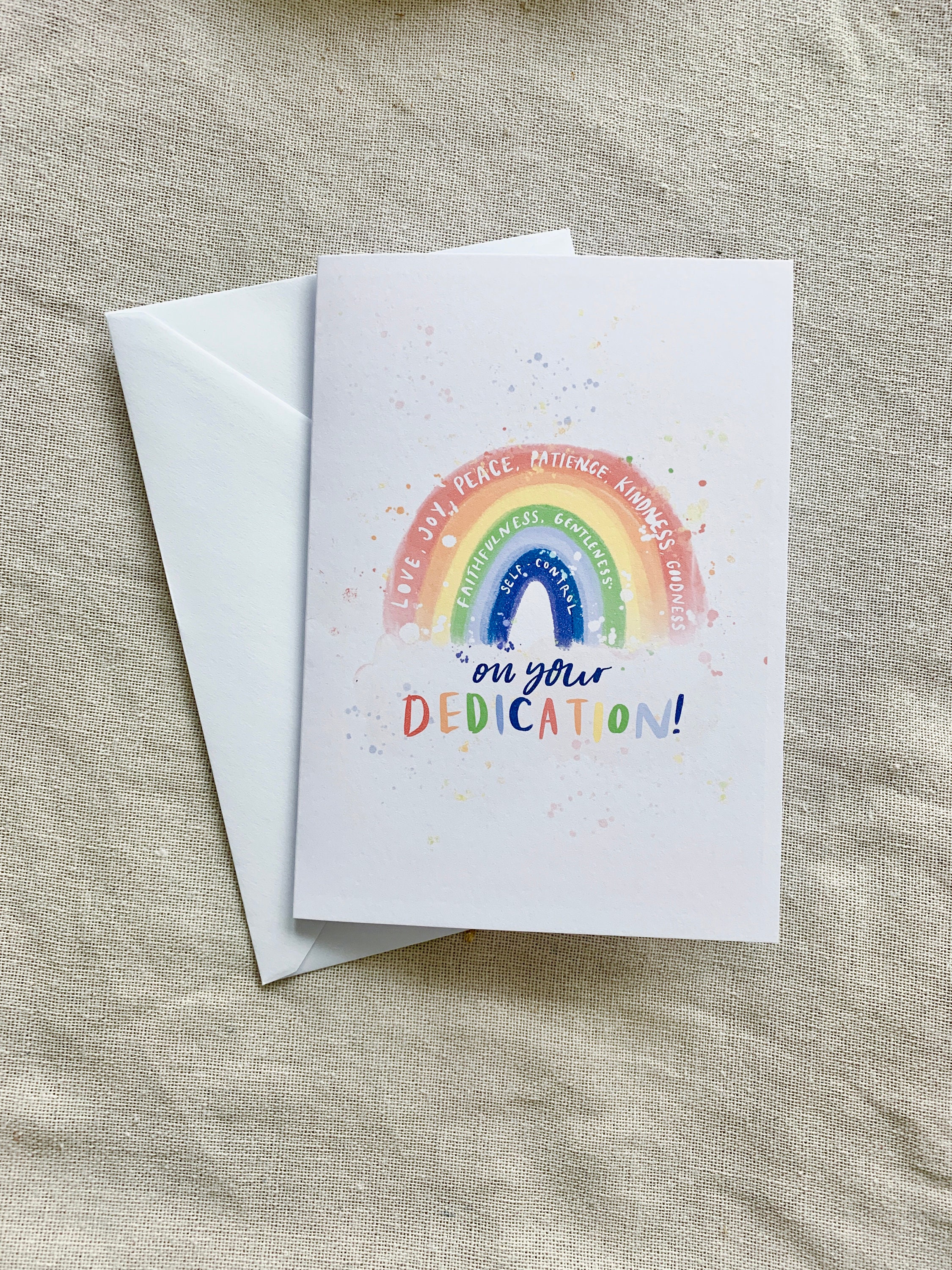 On Your Dedication Card, Rainbow Card With Fruits of the Spirit ...