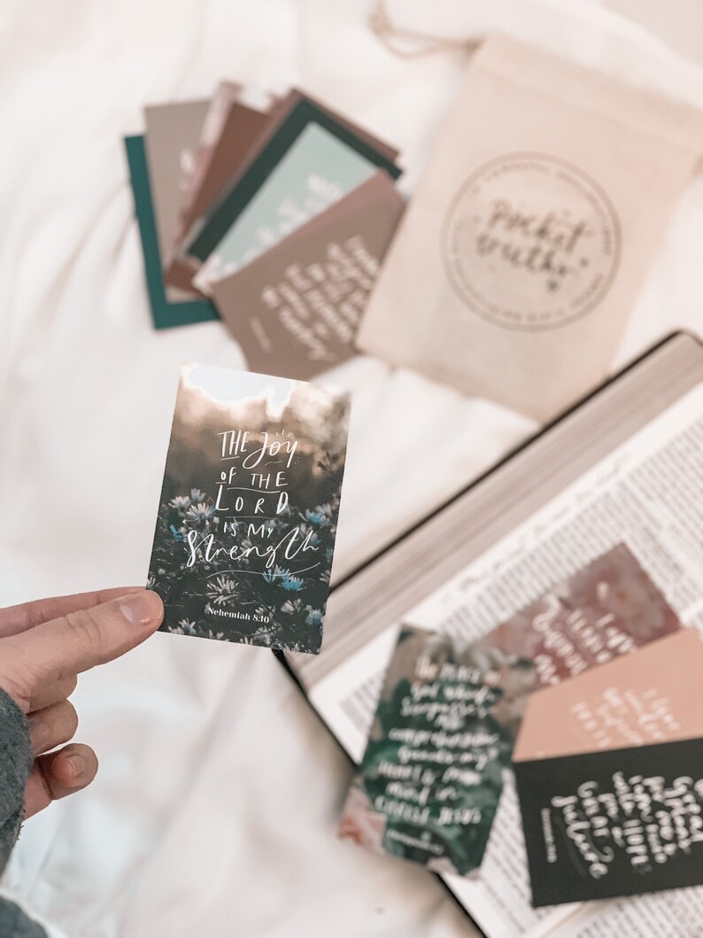 Scripture Affirmation Cards Pocket Truths 15 Scripture Based - Etsy