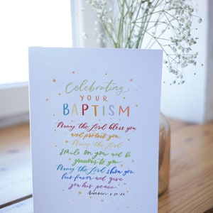 Baptism Card, Colourful Baptism Card With Bible Verse,on Your Baptism ...