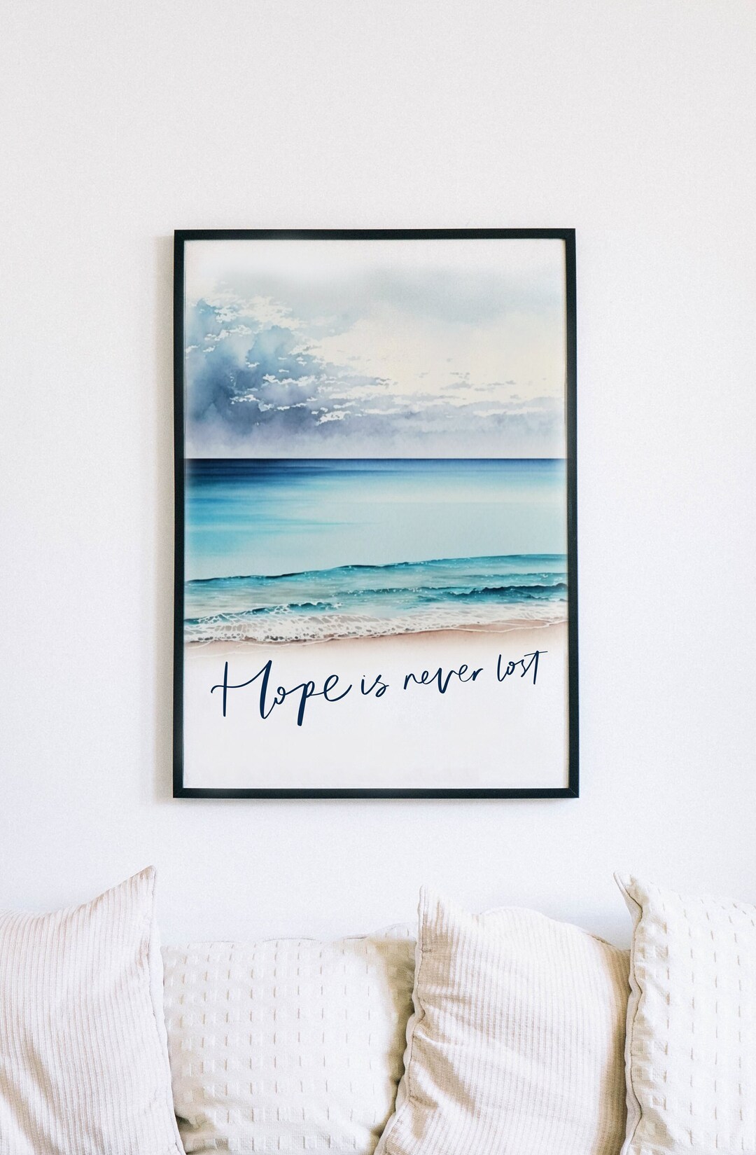 Hope is Never Lost, Minimal Christian Art, Beach Themed Wall Art ...