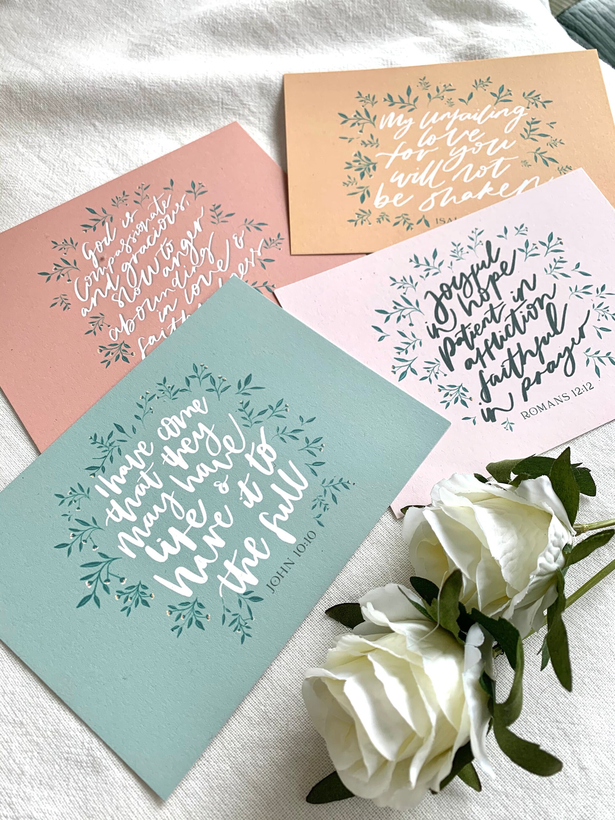 Pack of 4 Scripture Postcards Bible Verse Postcards for | Etsy