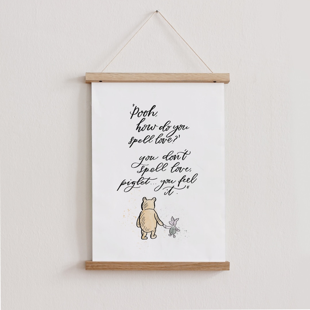 How Do You Spell Love, Pooh Quote, Love Wall Art, Bedroom, Nursery ...
