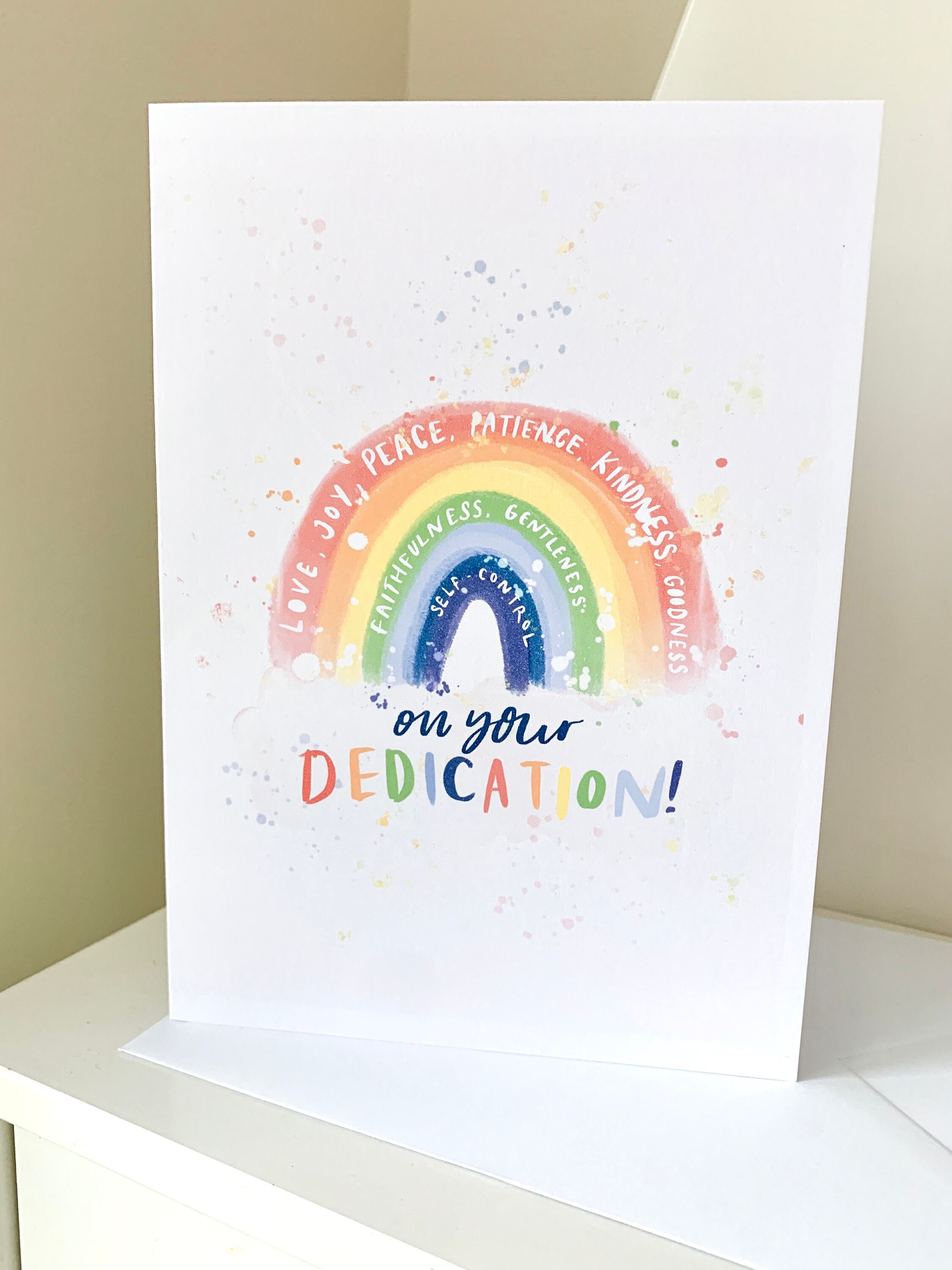On Your Dedication Card, Rainbow Card With Fruits of the Spirit ...