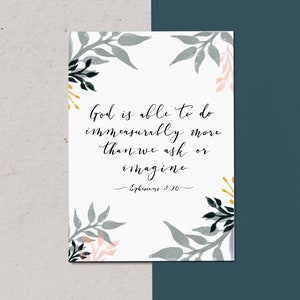 God is Able to Do Immeasurably More Bible Verse Print - Etsy