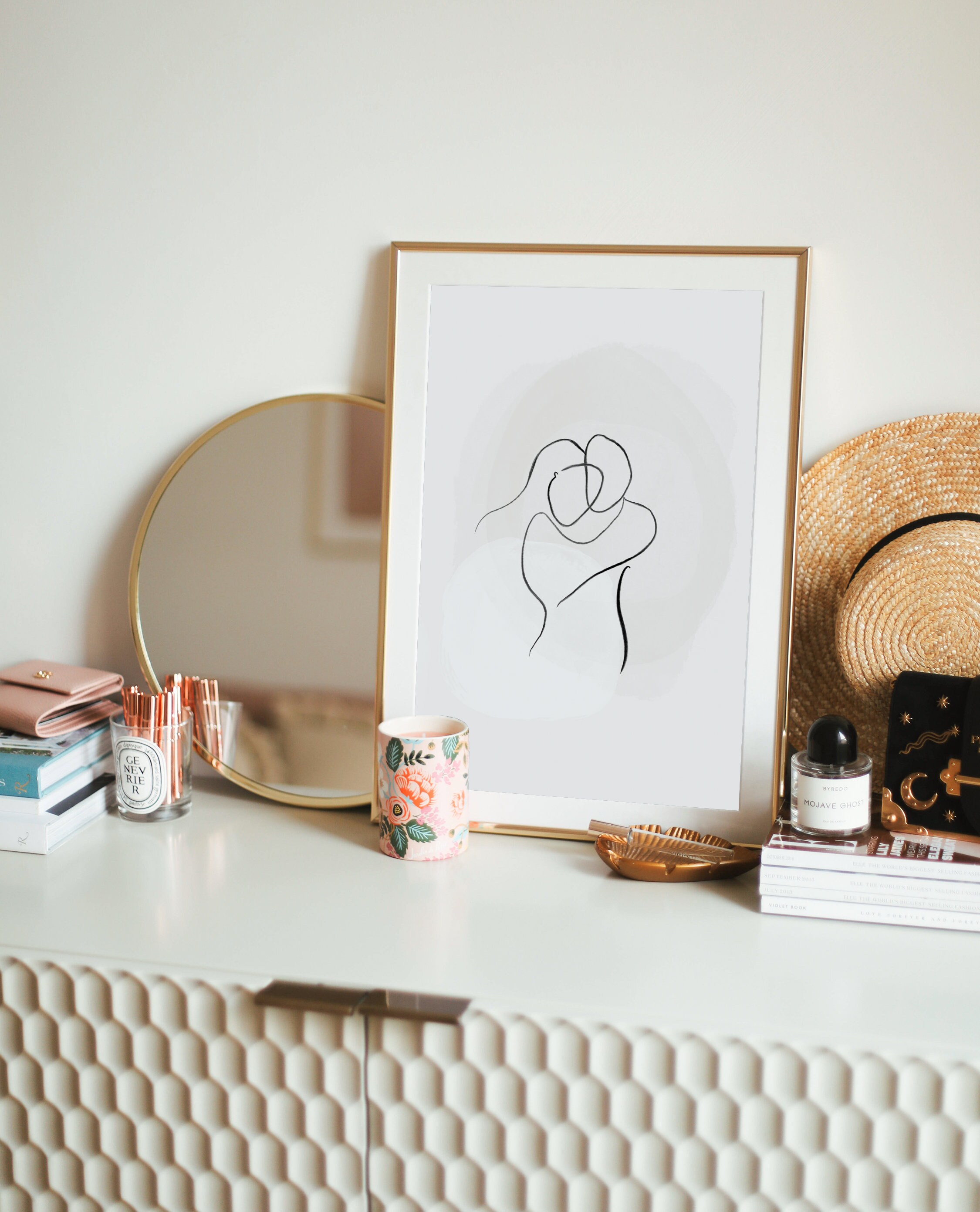 Couple Line Art Hug Cuddle Line Art Abstract Line Art Wall - Etsy UK