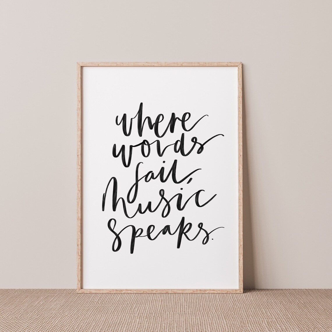 Where Words Fail Music Speaks Music Quote Print Art Print - Etsy