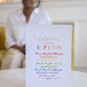 Baptism Card, Colourful Baptism Card With Bible Verse,on Your Baptism ...