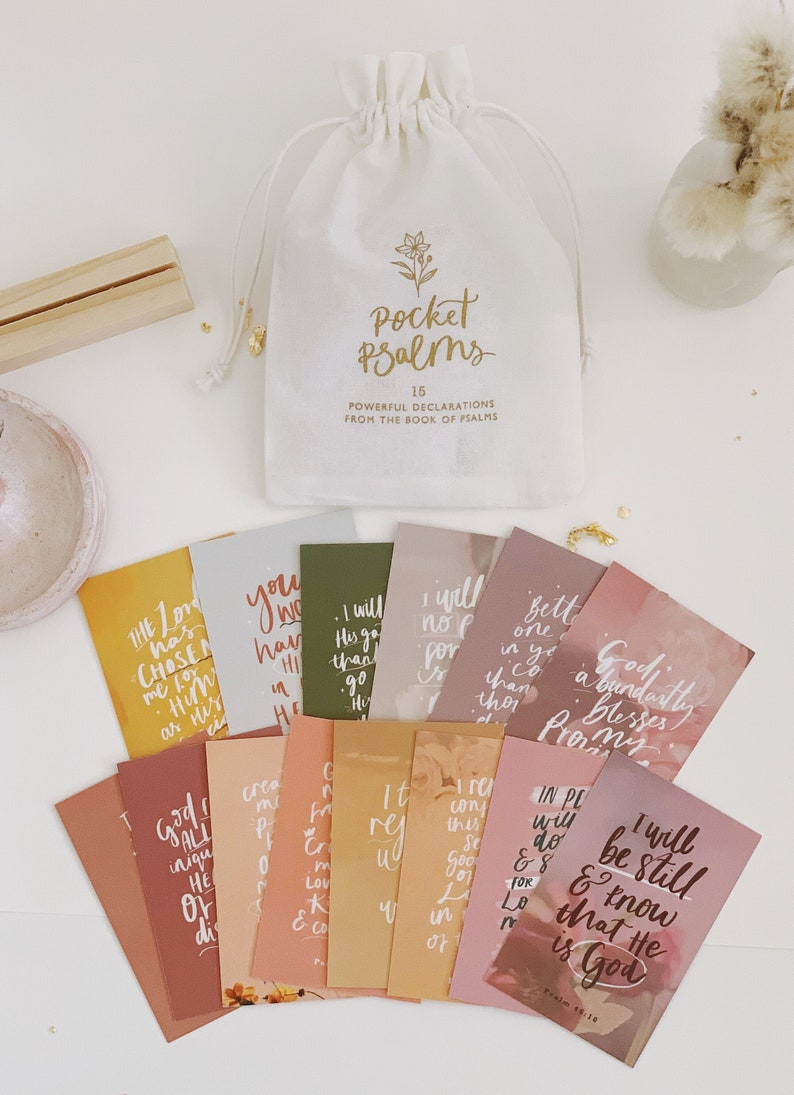 Psalms Scripture Affirmation Cards, Pocket Psalms, Stocking Fillers for ...