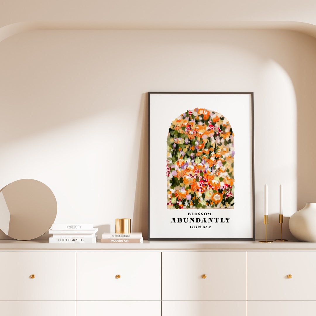 Blossom Abundantly, Minimal Christian Art, Christian Wall Art ...