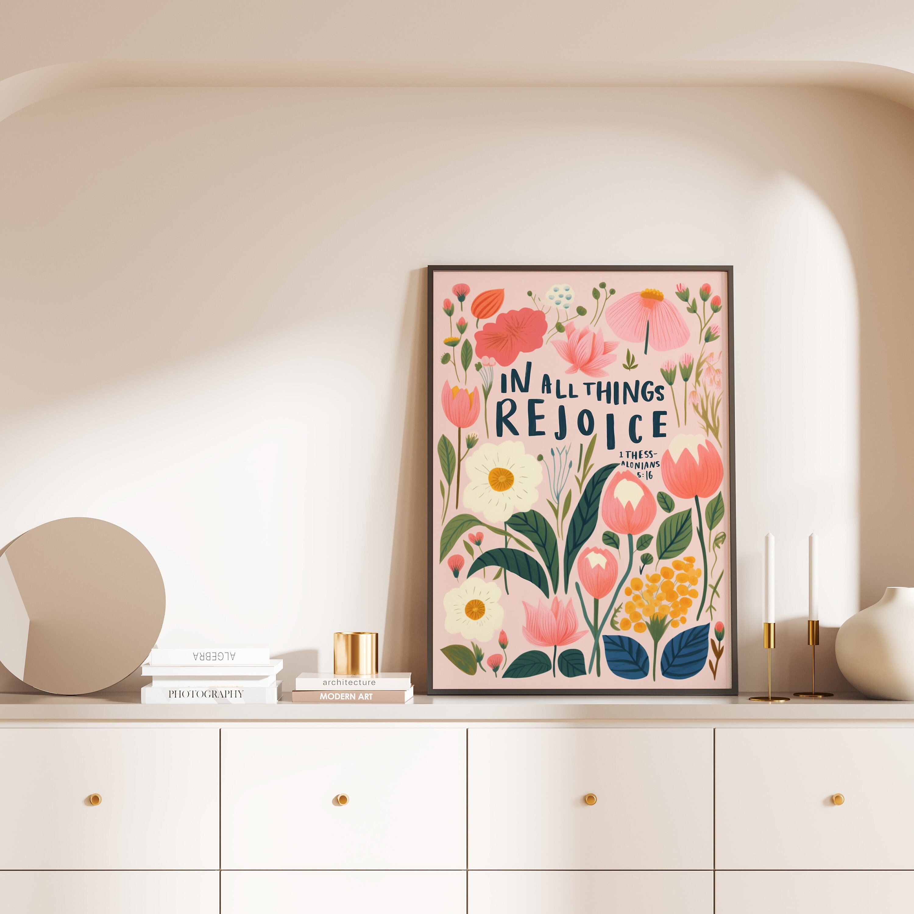In All Things Rejoice Print, Colourful Christian Prints, Christian ...
