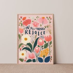 In All Things Rejoice Print, Colourful Christian Prints, Christian ...
