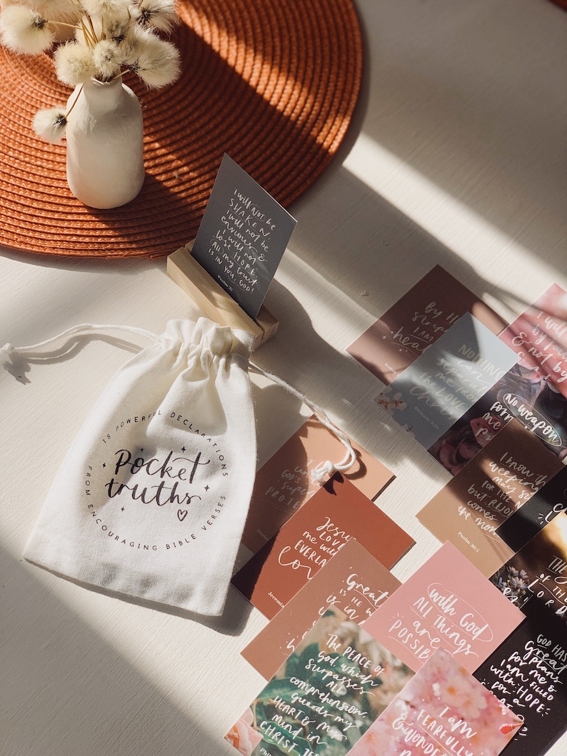 Scripture Affirmation Cards Pocket Truths 15 Scripture Based - Etsy