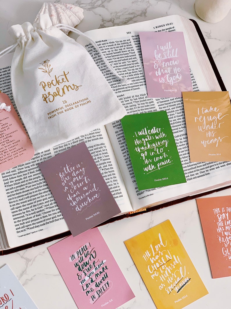 Psalms Scripture Affirmation Cards, Pocket Psalms, Stocking Fillers for ...