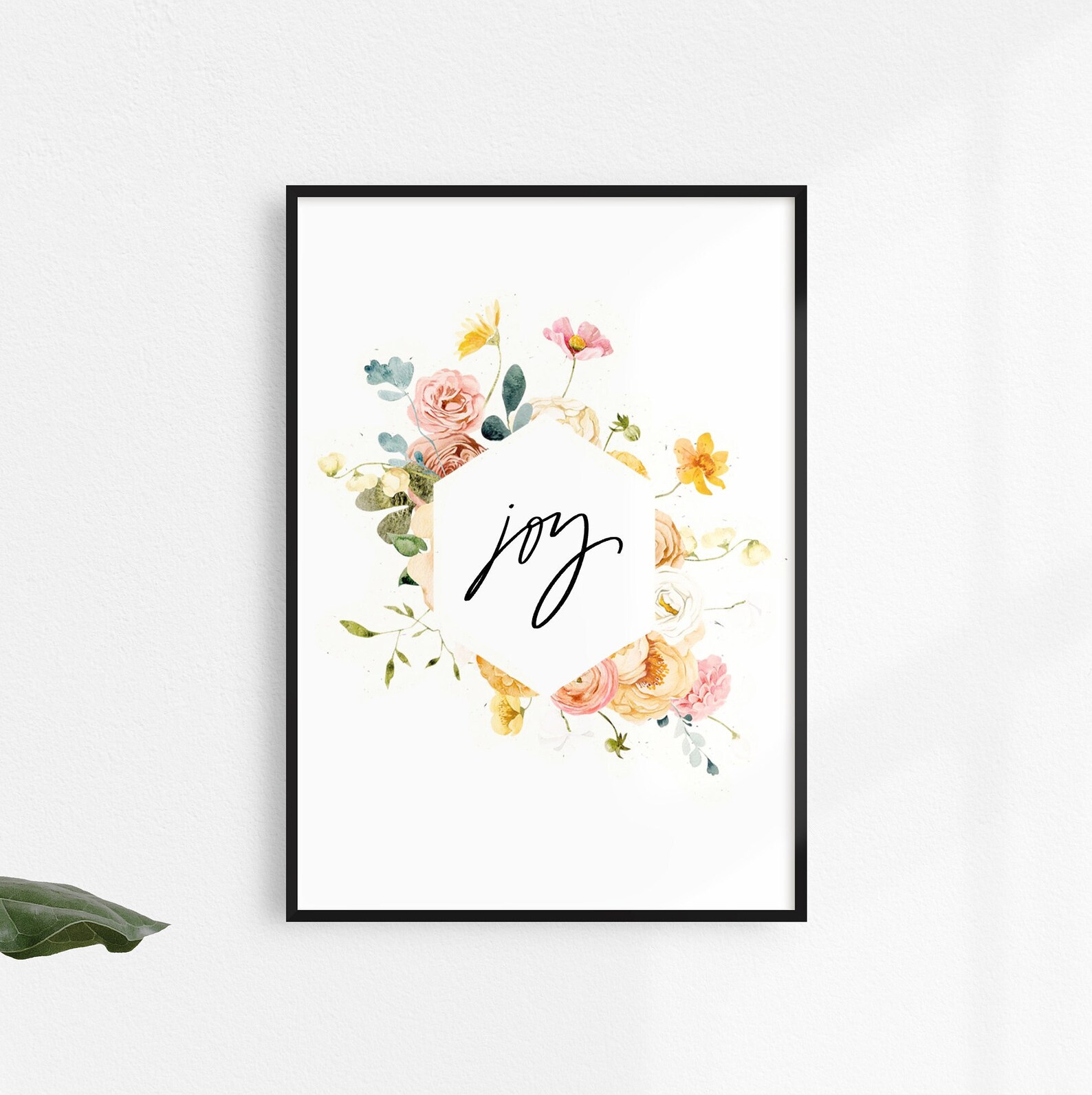 Hand Lettered Joy Print With Florals Gift for Friends Floral - Etsy UK