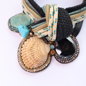 Knot Shell Bib Necklace Seashell Statement Necklace Hand - Etsy