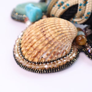 Knot Shell Bib Necklace Seashell Statement Necklace Hand - Etsy