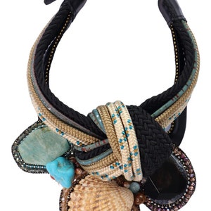 Knot Shell Bib Necklace Seashell Statement Necklace Hand - Etsy