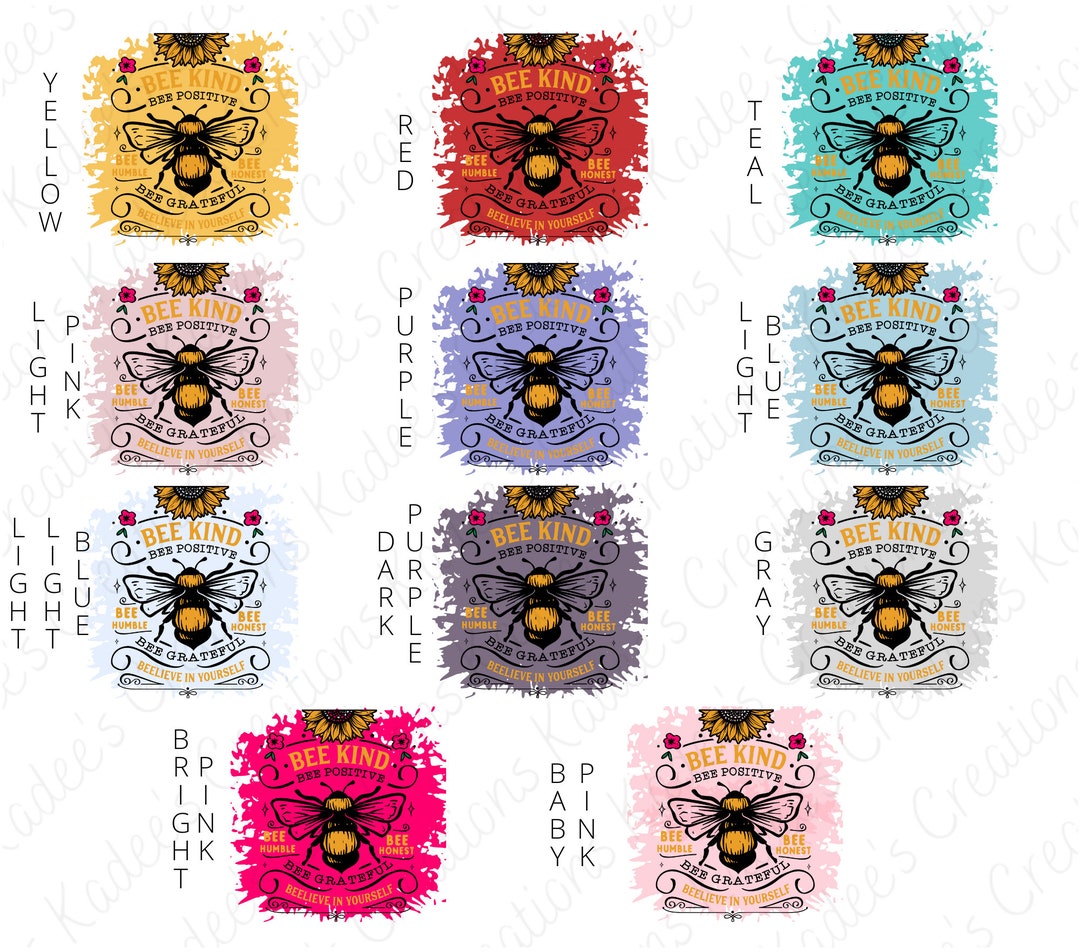 DIGITAL DOWNLOAND- PNG- Bundle, Bee Kind, Bee Positive, Bee Humble, Bee ...