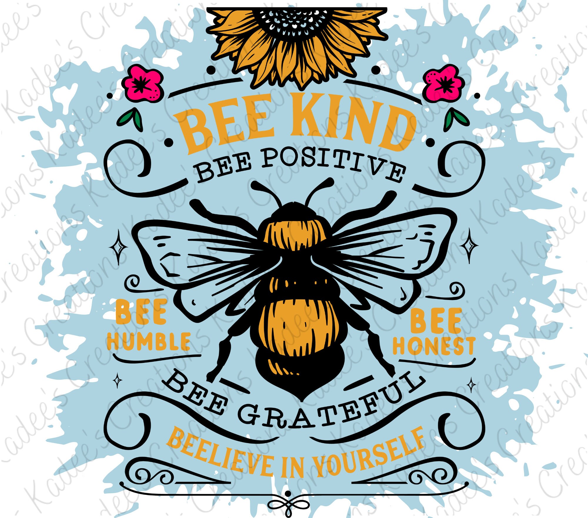 DIGITAL DOWNLOAND PNG Bee Kind, Bee Positive, Bee Humble, Bee Honest ...