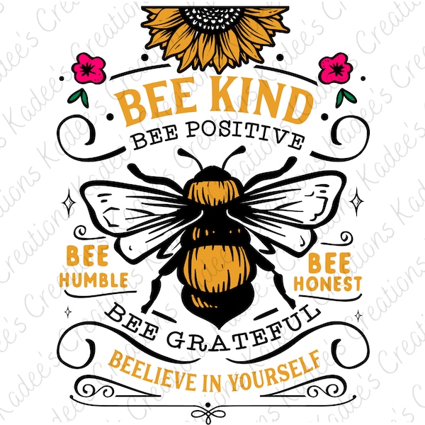 Bee Kind Png - Etsy
