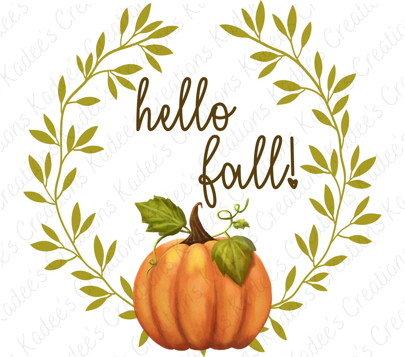 DIGITAL DOWNLOAND PNG Hello Fall, Pumpkin, Leaves - Etsy
