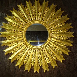 Monica Decorative Hand Carved Mirror Frame With Golden Foil Finish - Etsy